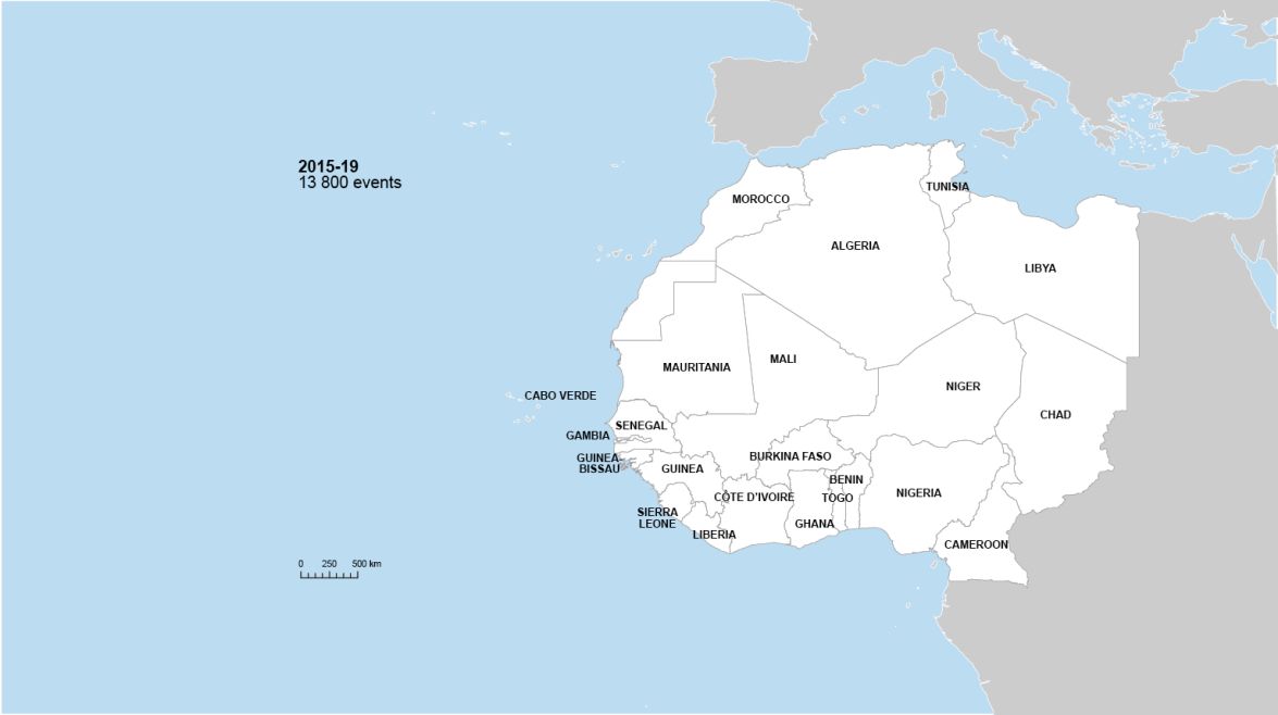The geography of violence in North and West Africa — a focus on borderlands